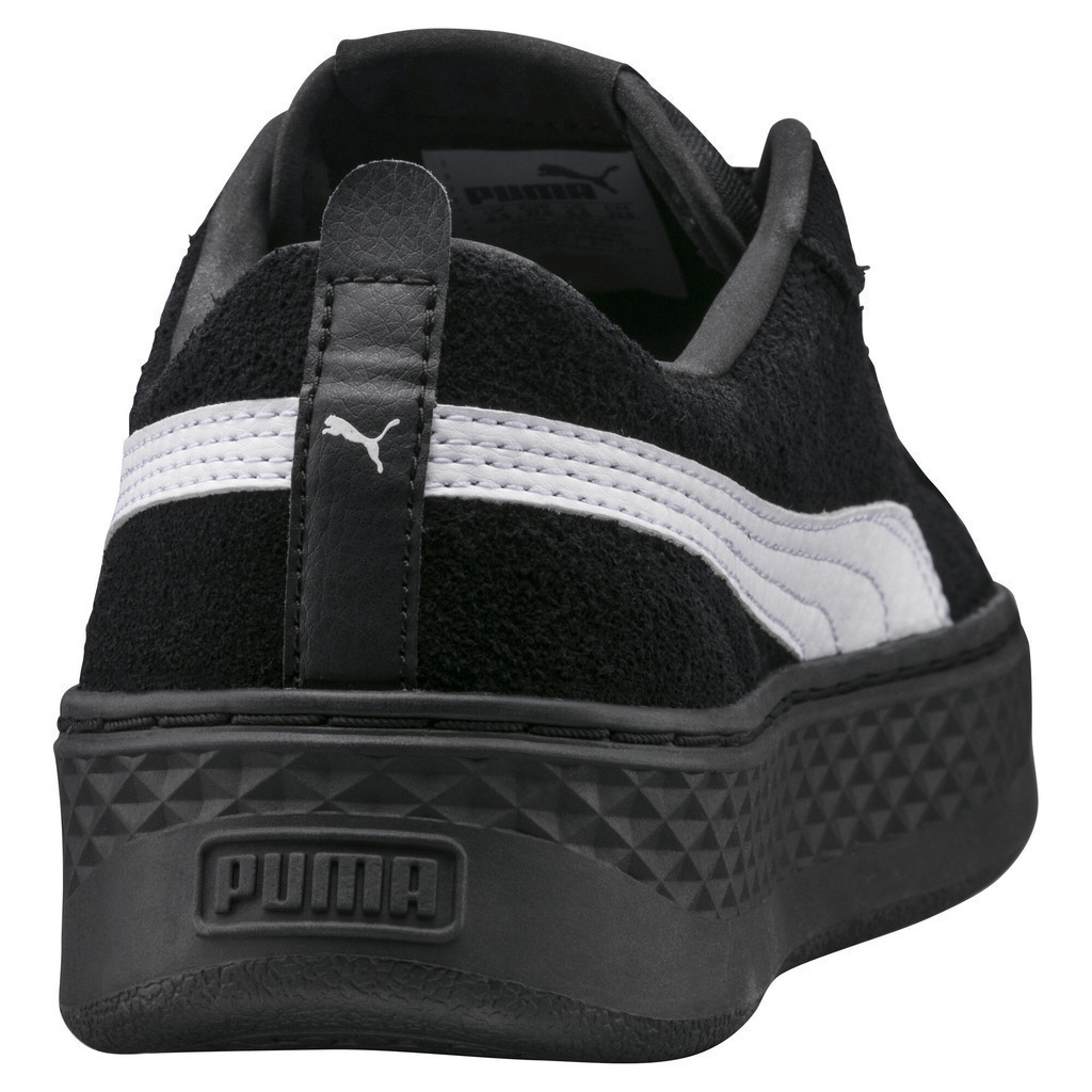 PUMA BASICS - Smash Platform Suede Womens Trainers Black - 36648802 ...