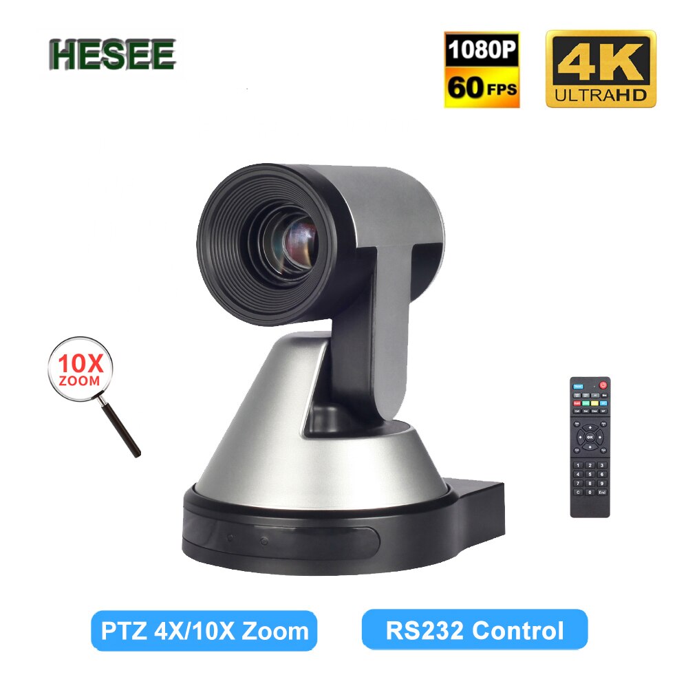 HESEE 4K Webcam 1080P 60Fps Web Cameras PC USB PTZ Zoom 4X 10X Optical ...