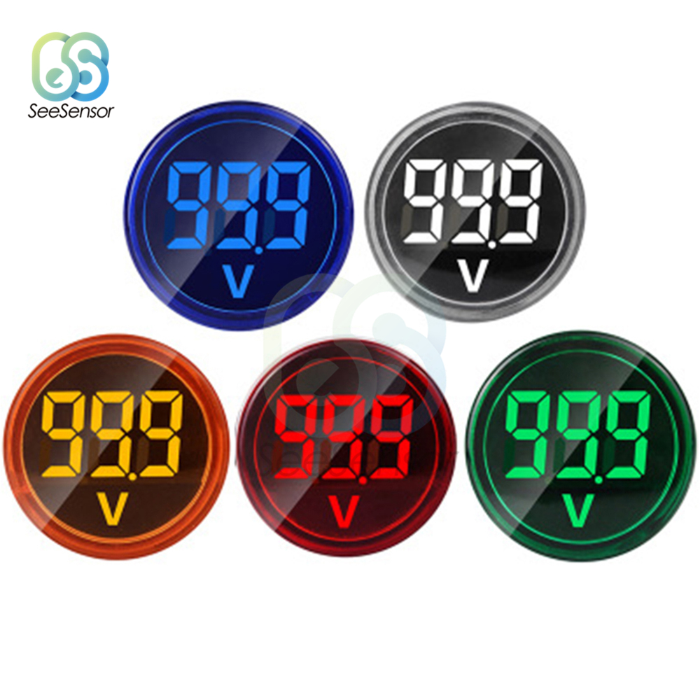 Mini Digital Voltmeter 22mm Panel Dc 6-100v Volt Voltage Tester Meter ...