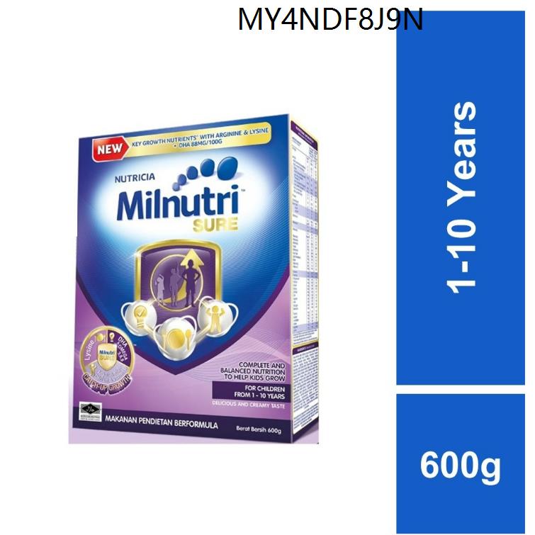NUTRICA MILNUTRI SURE 1-10YEARS 600G (EXP 032024) 1.2kg | Lazada
