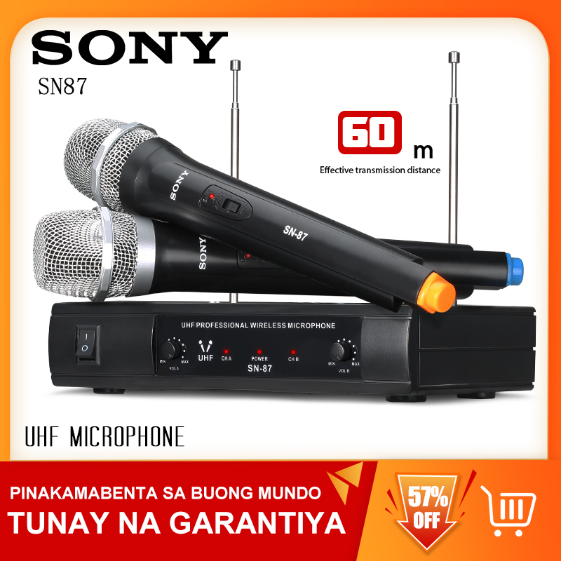 SONY SN87 Wireless Microphone Handheld type Nakapirming dalas ng VHF ...