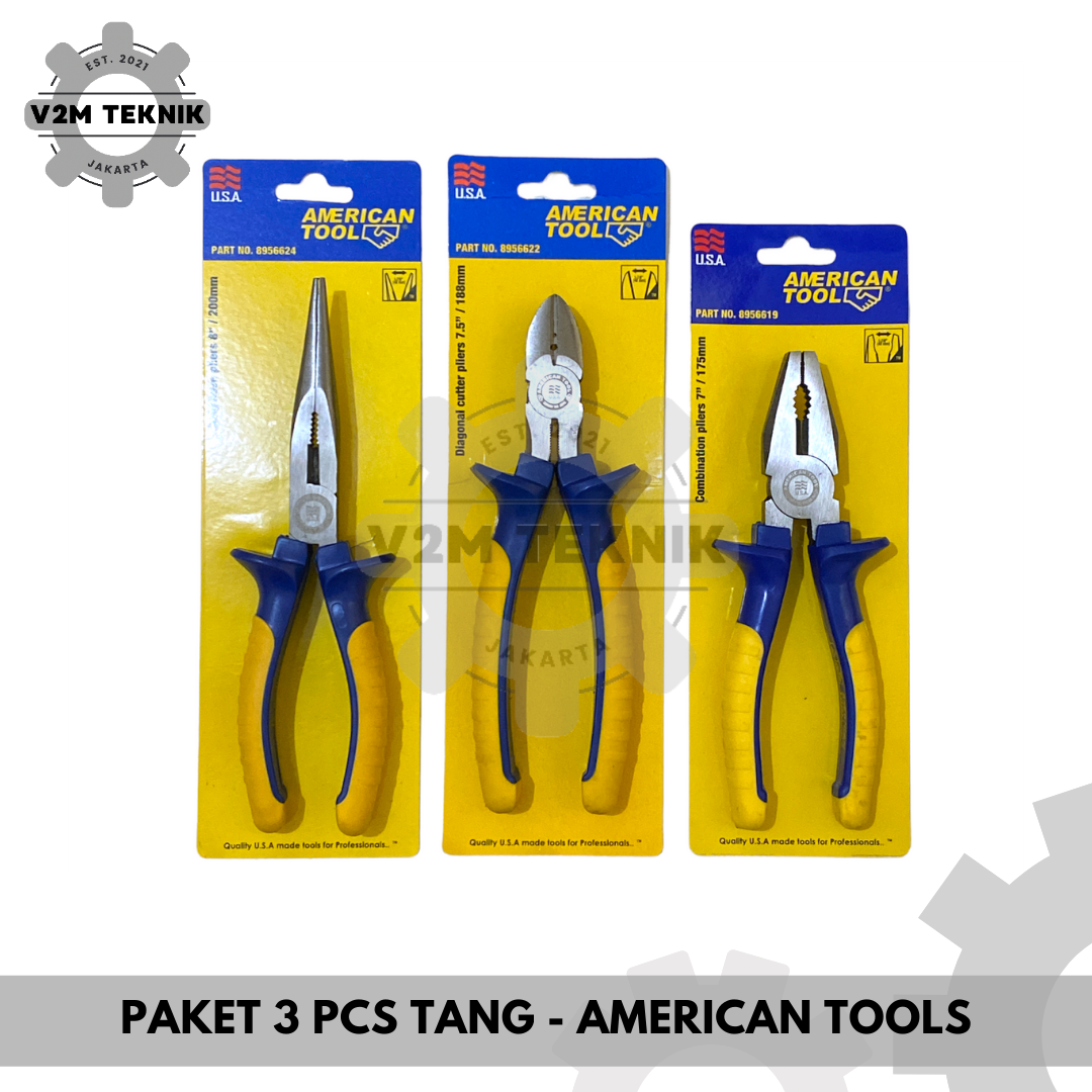 PAKET Tang American Tools / Tang Lancip 8" - Tang Kombinasi 7" - Tang ...