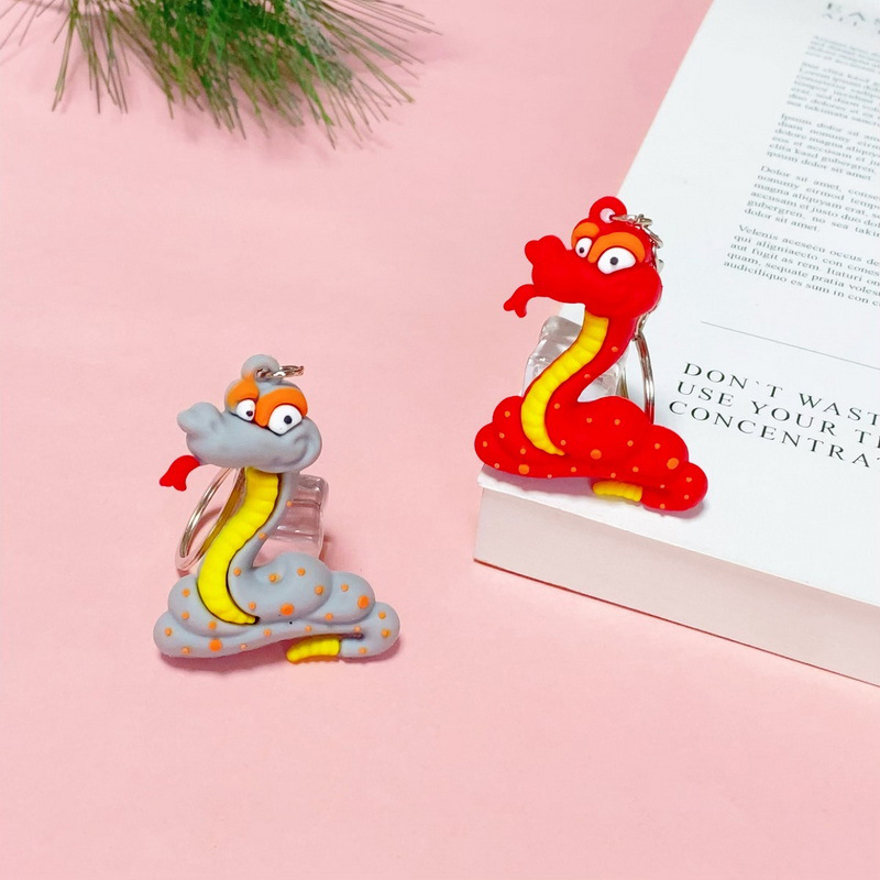Cute Cartoon Snake Pendant Keychain Boa Constrictor Zodiac Snake Year ...