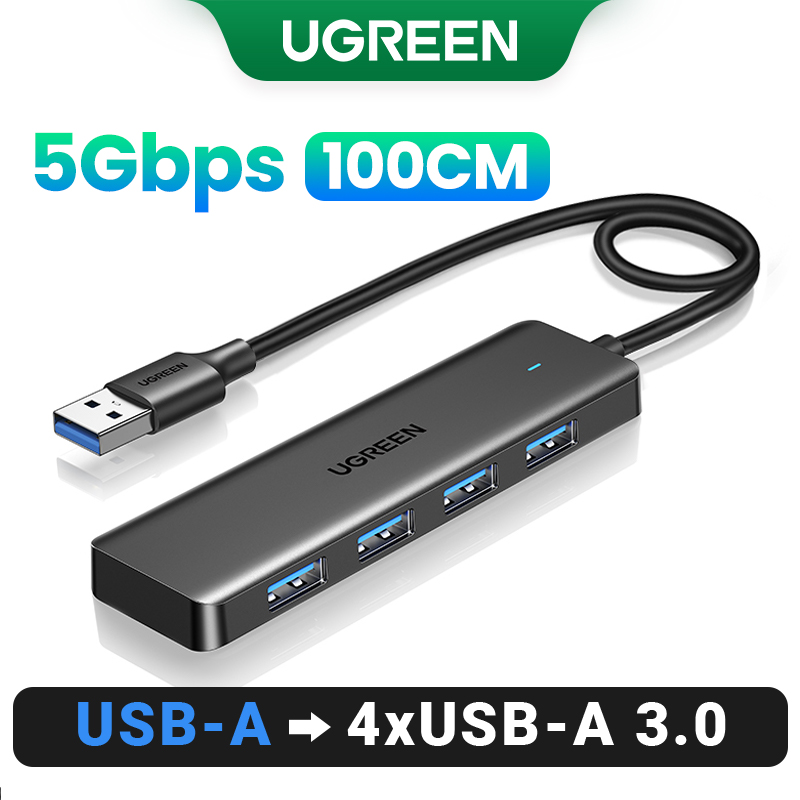 UGREEN 4-Port USB 3.0 Hub, Ultra Slim High-Speed USB Splitter Portable Extension Data Hub ...