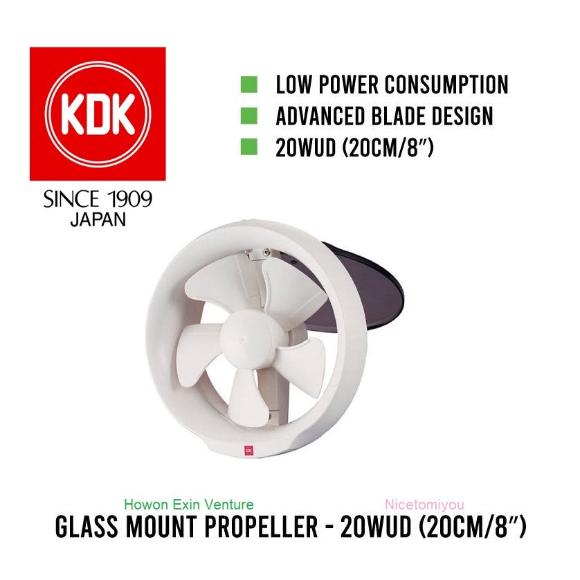 KDK 20WUD 8” Glass Mount Propeller Ventilating Fan / Exhaust Fan | Lazada