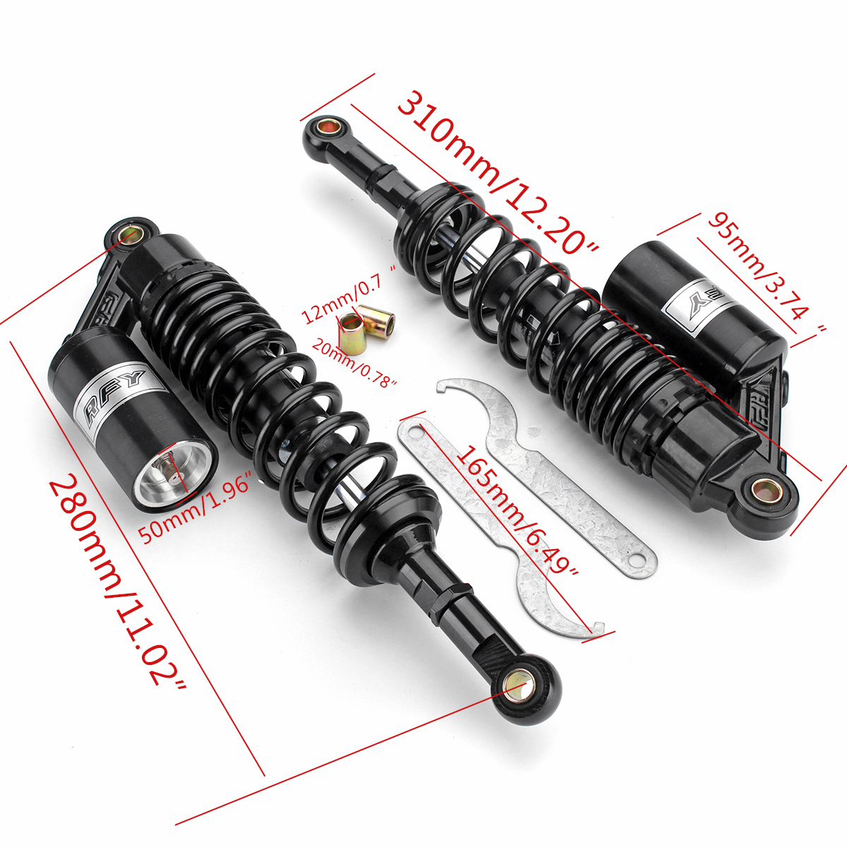 Pair 11" 280mm Rear Air Shock Absorbers Motors Suspension For ATV ...