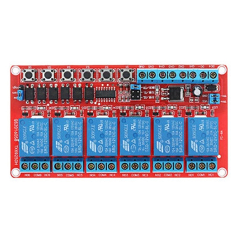 12V 6 Channel Relay Module Self-Lock Interlock Relay High Low Trigger Relay Module 3 in 1 ...