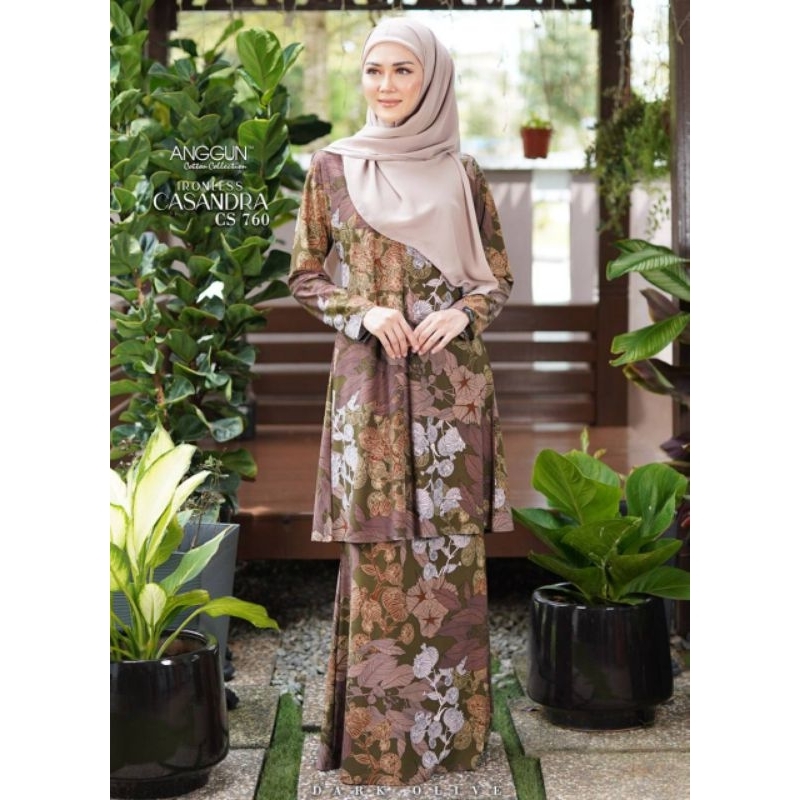 FOREST GREEN/EMERALD GREEN/OLIVE GREEN KURUNG IRONLESS CASANDRA BY ...