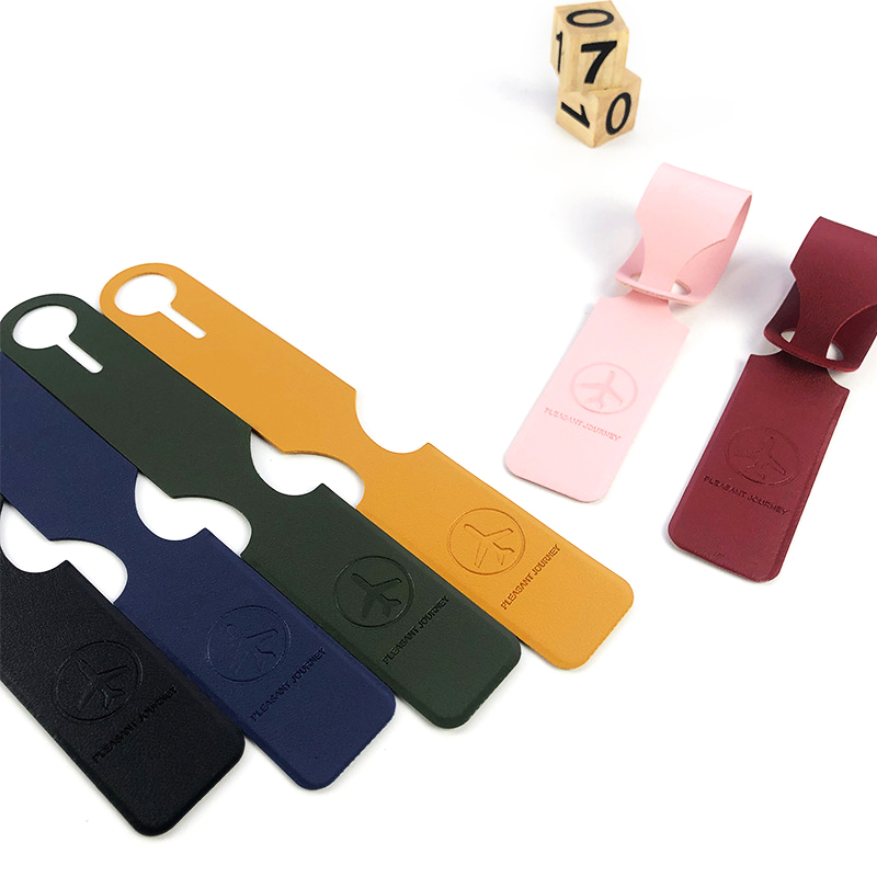 Luggage Tag PU Leather Long Strip Hanging Luggage Tag Portable Travel ...