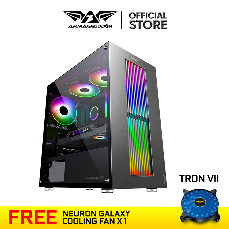 Armaggeddon Tron Vll Matx Gaming PC Chassis with RGB Lightning Effect ...