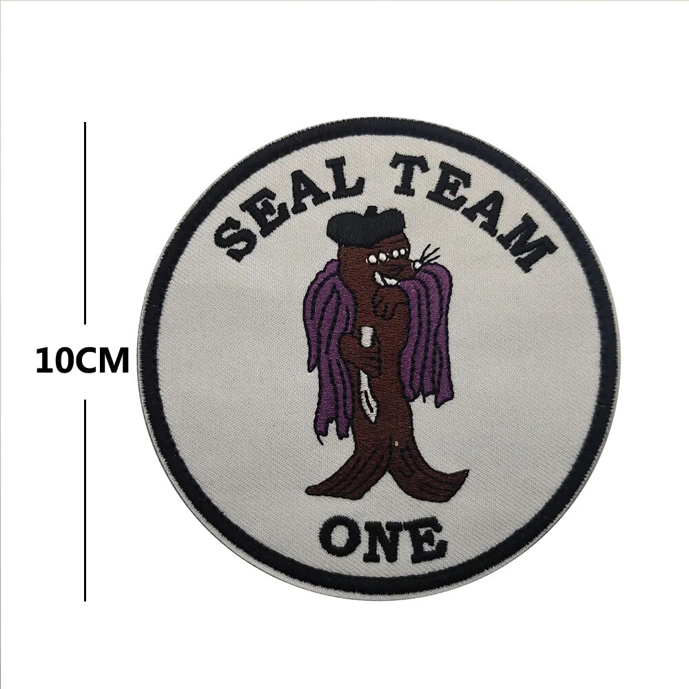 10CM NAVY SEAL TEAM One To Seven Gold Squadron Tactical Emblem ...