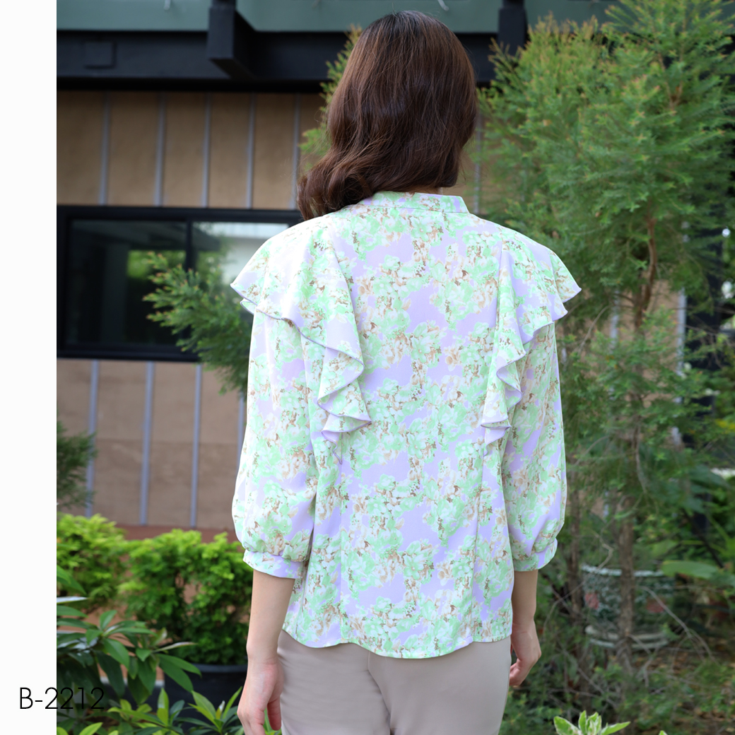 MIKIKO Blouse MI-B2212 ชิฟฟอนชีราเม้นท์ แขนยาว IGPU22-4 - MIKIKO MKK - ThaiPick