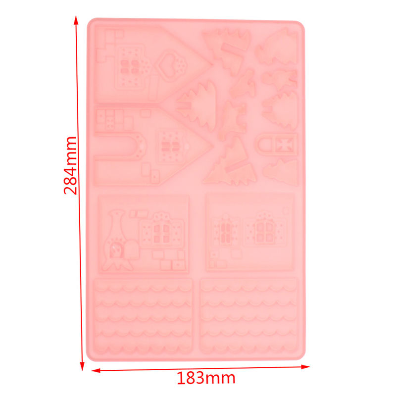 1Pc Building Block Christmas House Chocolate Mold Silicone Mould ...