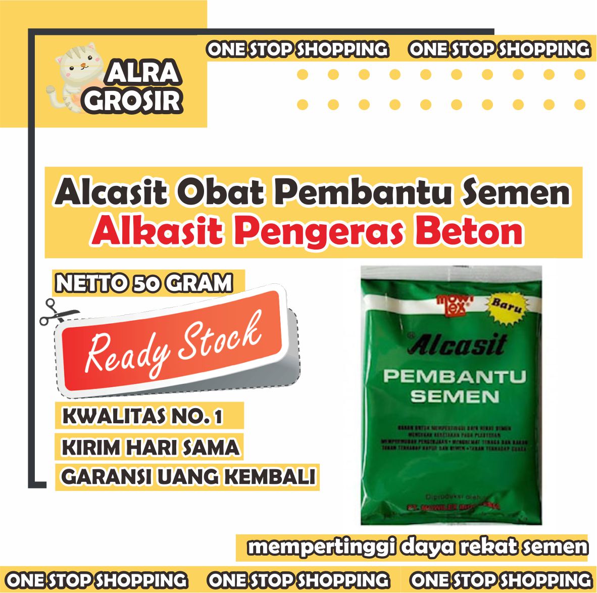 Alcasit Obat Pembantu Semen 50G Alkasit Pengeras Beton ALCASIT ALKASIT ...