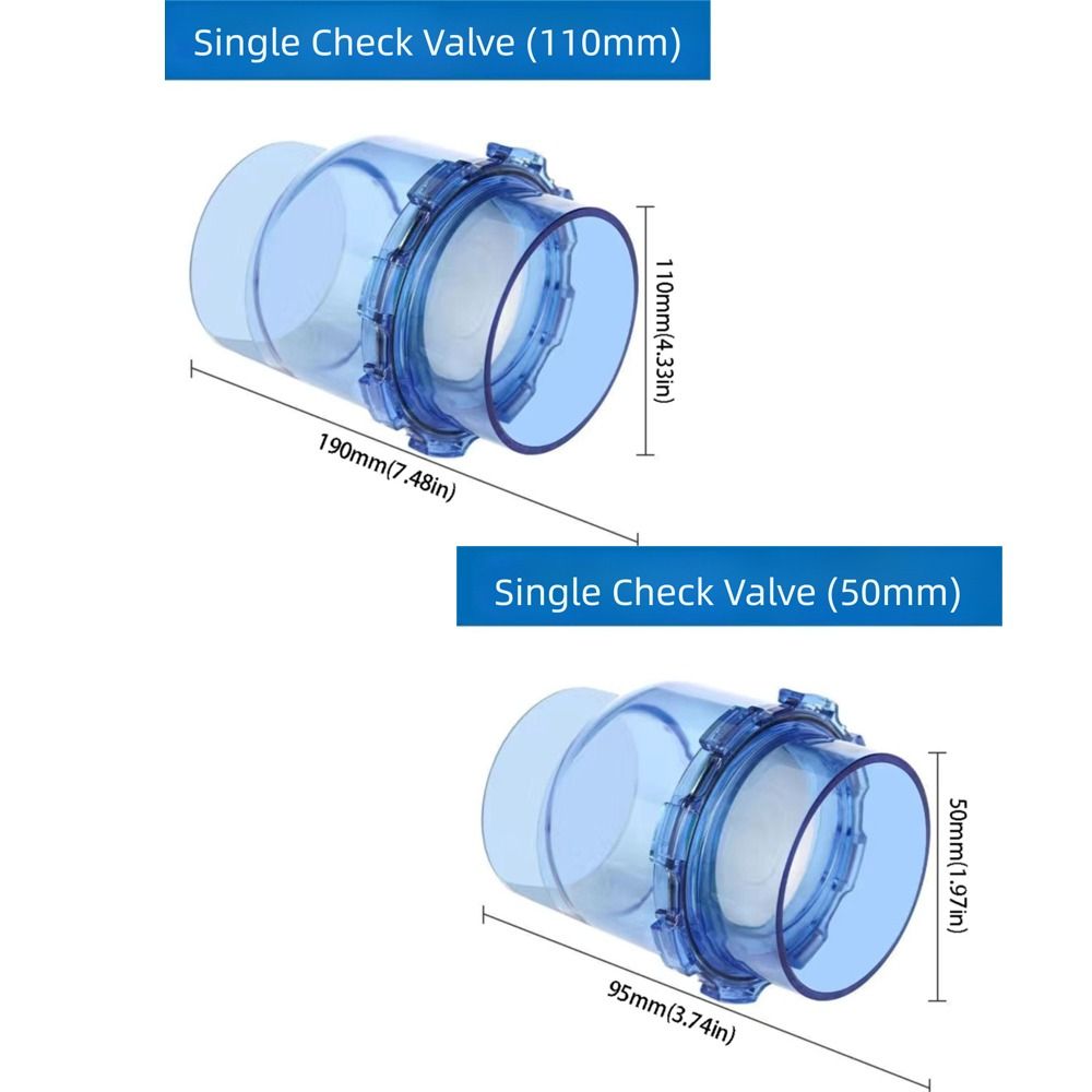 Simple Clear 50mm Flap Check Valve UPVC Material Movable Valve Non ...