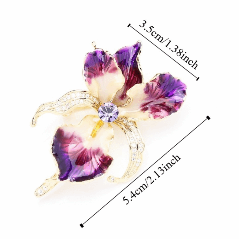 Jewelry Iris Flower Brooch Sparkling Lapel Pin Elegant Badge Suit ...