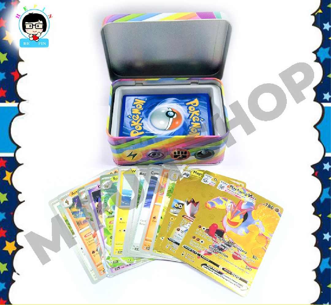 42-Piece Pokemon Trading Cards Set Includes Metal Box & Exclusive Shiny ...