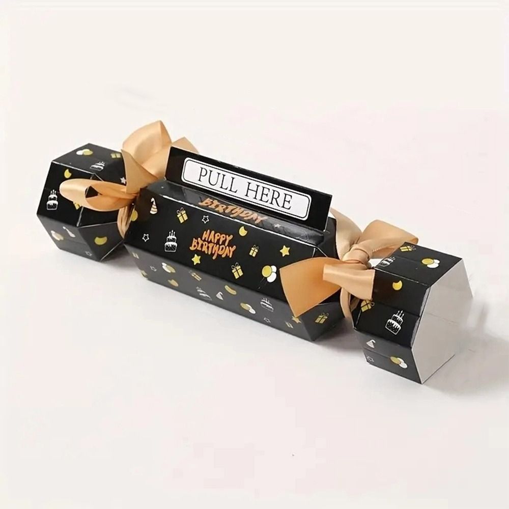 Surprise Gift Candy Shape Birthday Money Box Black Paper Surprise Money ...