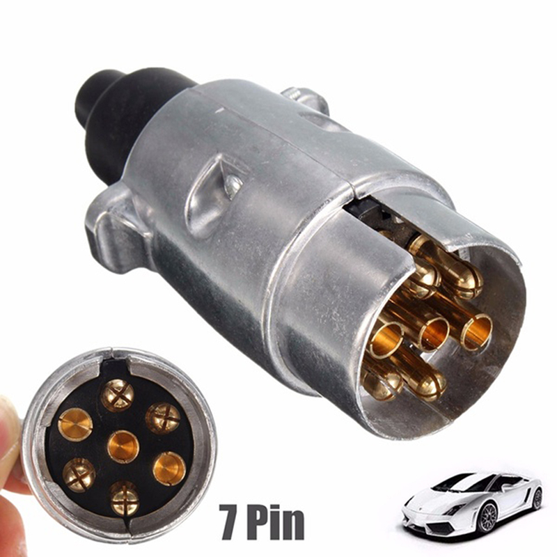 2025 New 7 Pin Metal Trailer Plug Towbar Towing Lights Socket Car Van ...