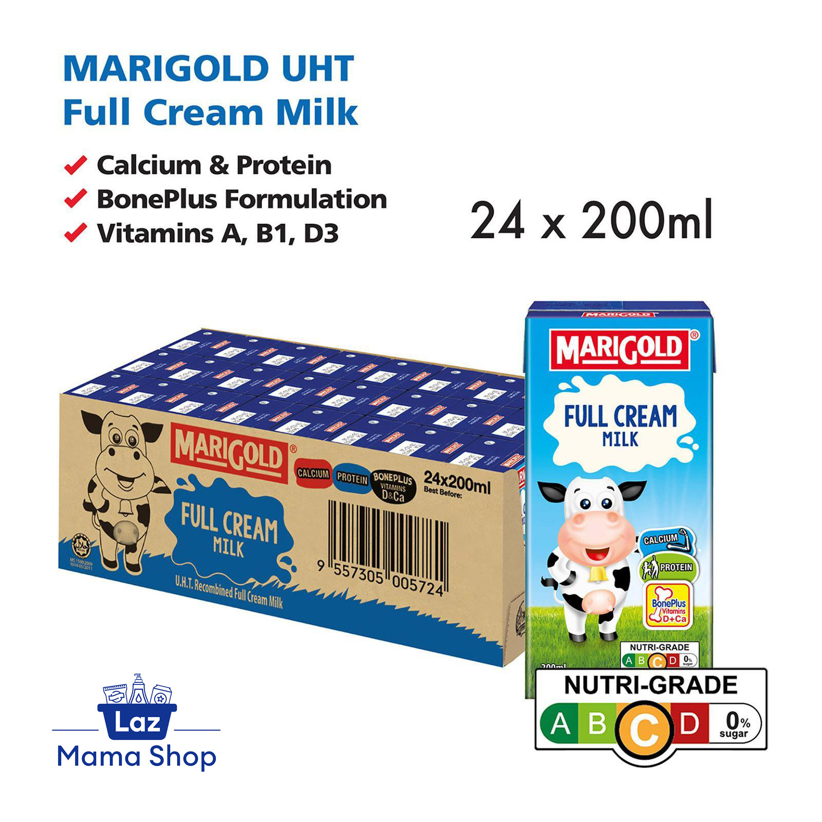 Marigold Full Cream UHT Milk - Case (24 x 200ml) (Laz Mama Shop ...