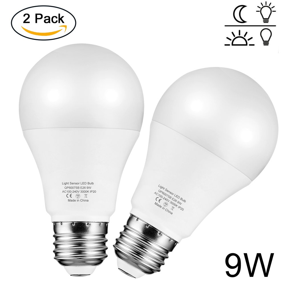 【High-quality】9W E26 Intelligent Sensor Led Bulb Built-In Photosensor ...