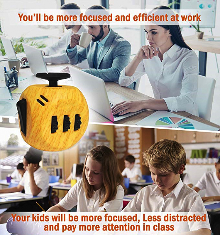 【ClassicNest】6 Sides Fidget Cube Sensory For and Kids with ADHD ADD OCD ...