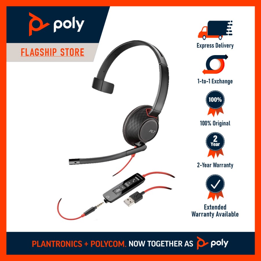 Poly/Plantronics BLACKWIRE 5210, MONAURAL, USB-A Headset | Lazada