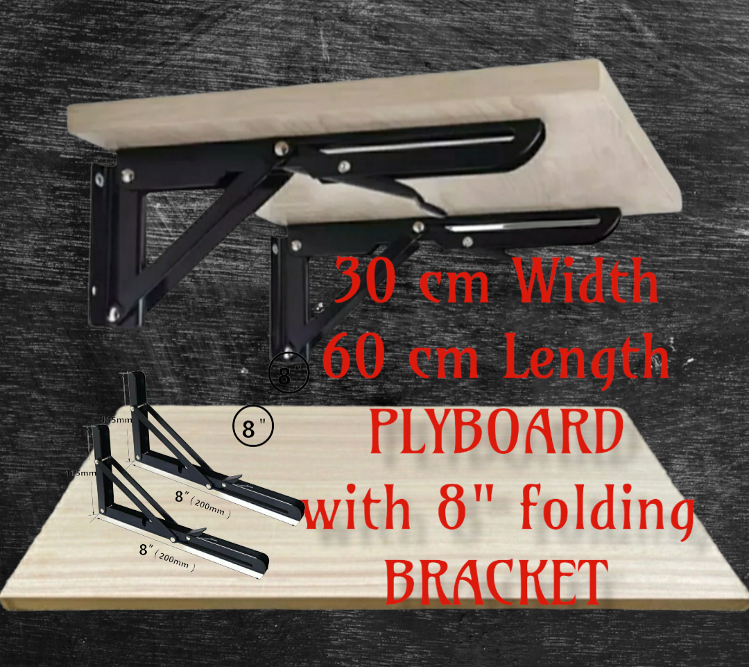 30cm x 60cm Wood with 2pcs 8 inches Foldable HIGH QUALITY Bracket ...