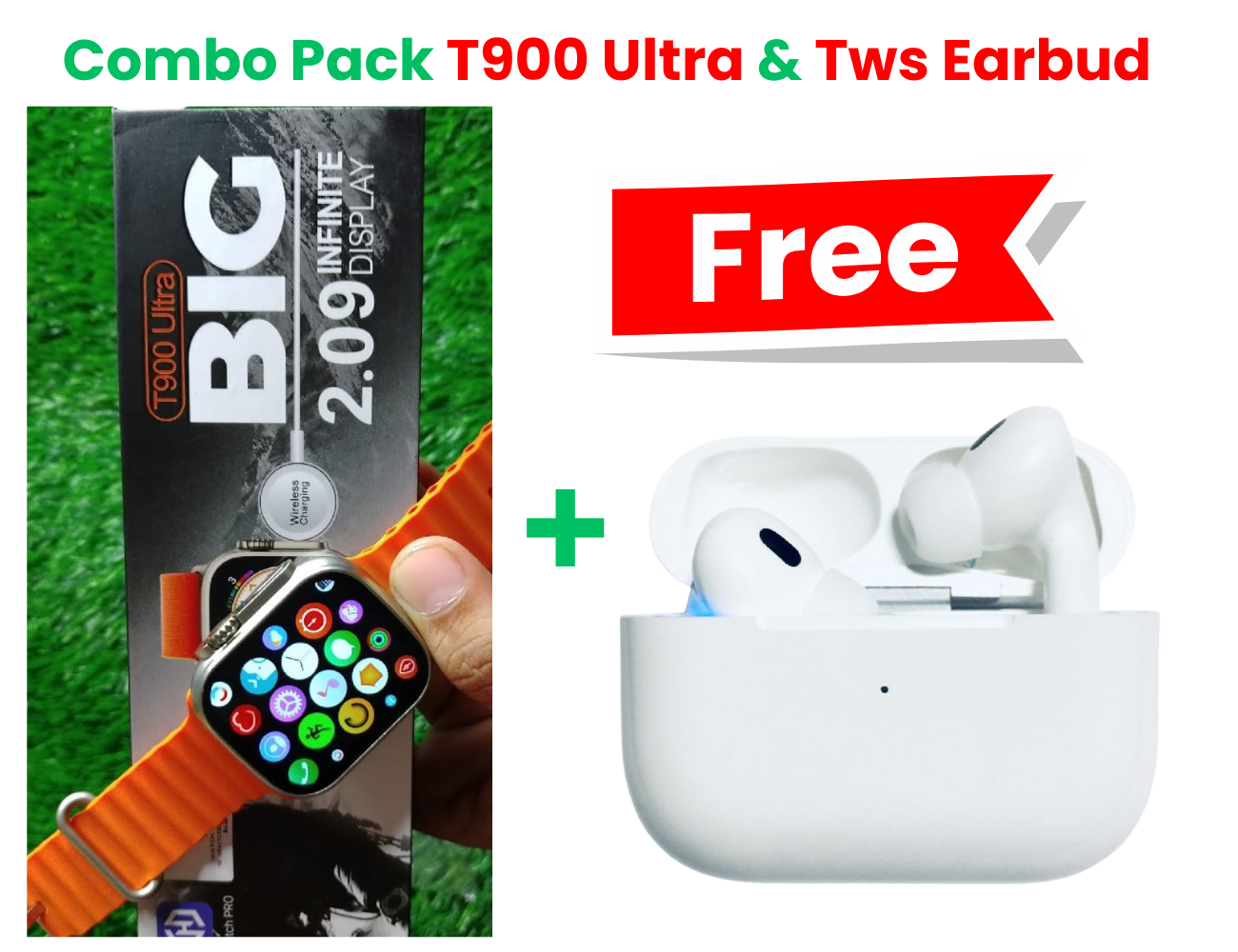 Combo Pack T900 Ultra Smartwatch and TWS Wireless Earbud | BT Calling ...