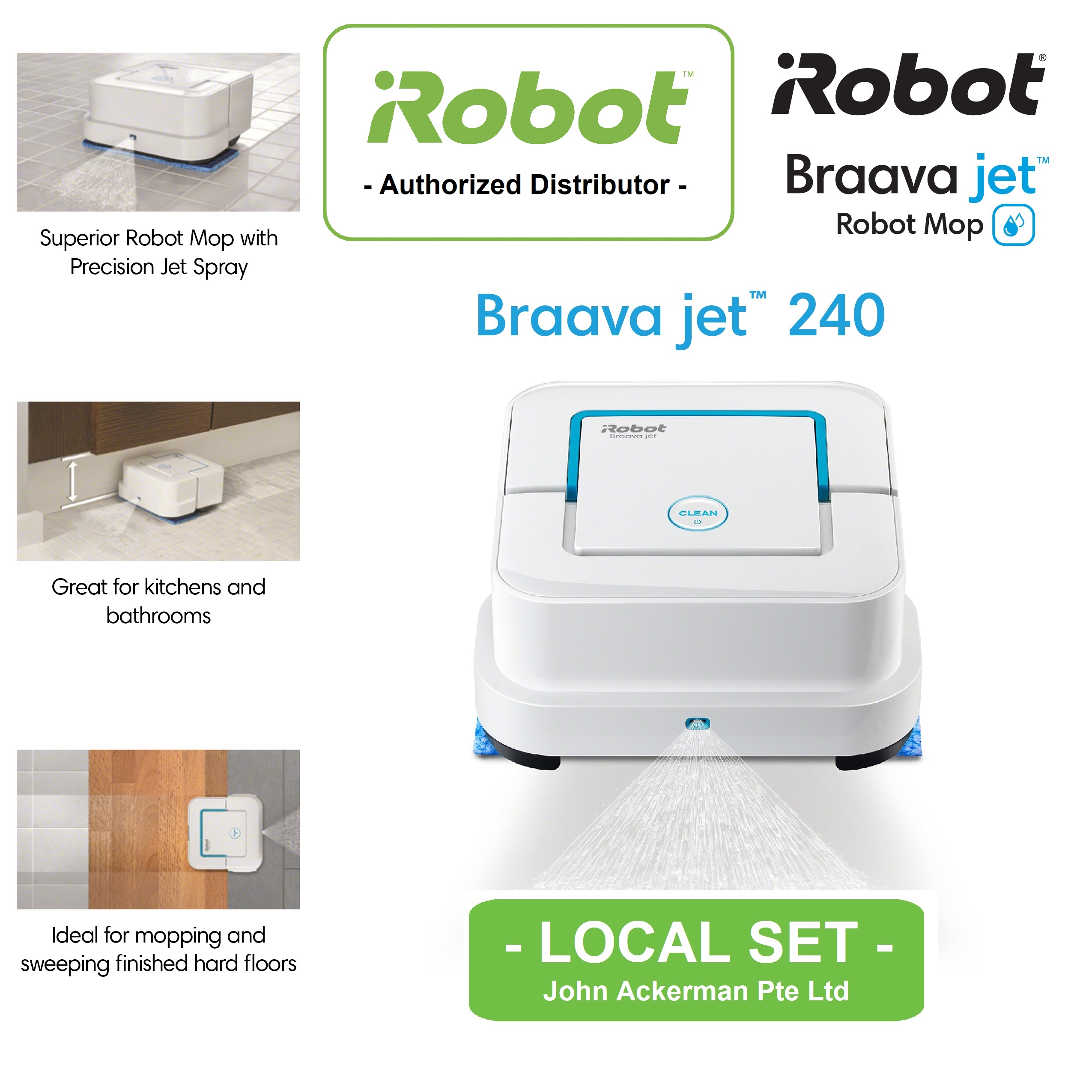 iRobot Braava Jet 240 Superior Robot Mop w/ Precision Jet Spray, Robot ...