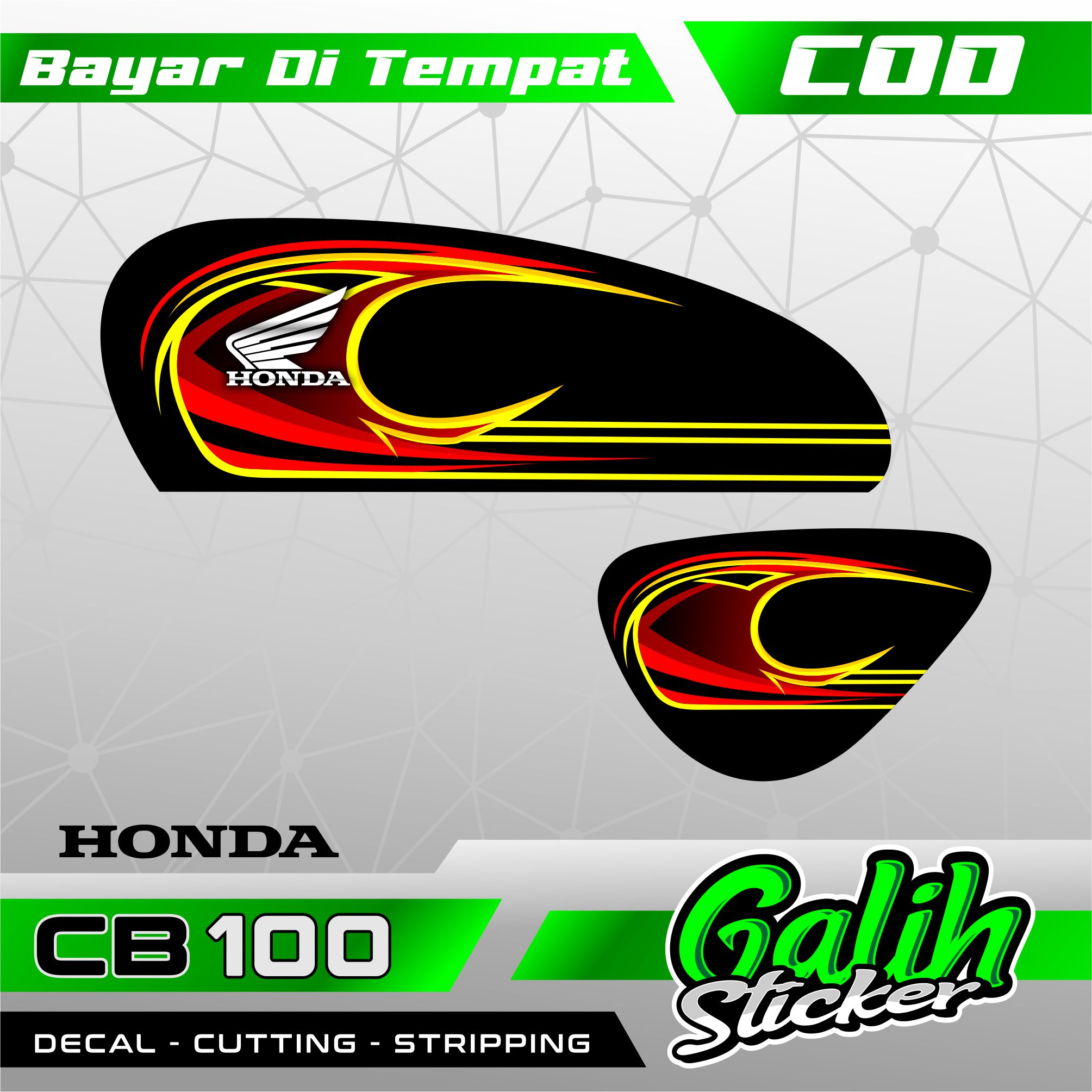 Gs Sticker - Stripping Honda CB Merah - Stripping Honda CB 100 Merah ...