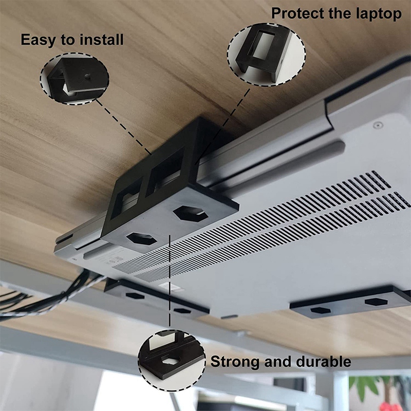 3 Pcs Plastic Under Desk Laptop Holder Mount with Screw,Under Desk ...