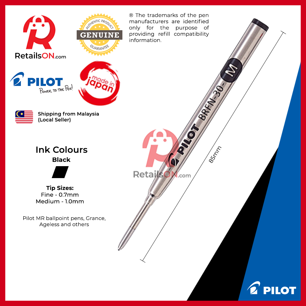 Pilot BRFN Ballpoint Refill - BRFN-30M / BRFN-30F - Black / [ORIGINAL ...