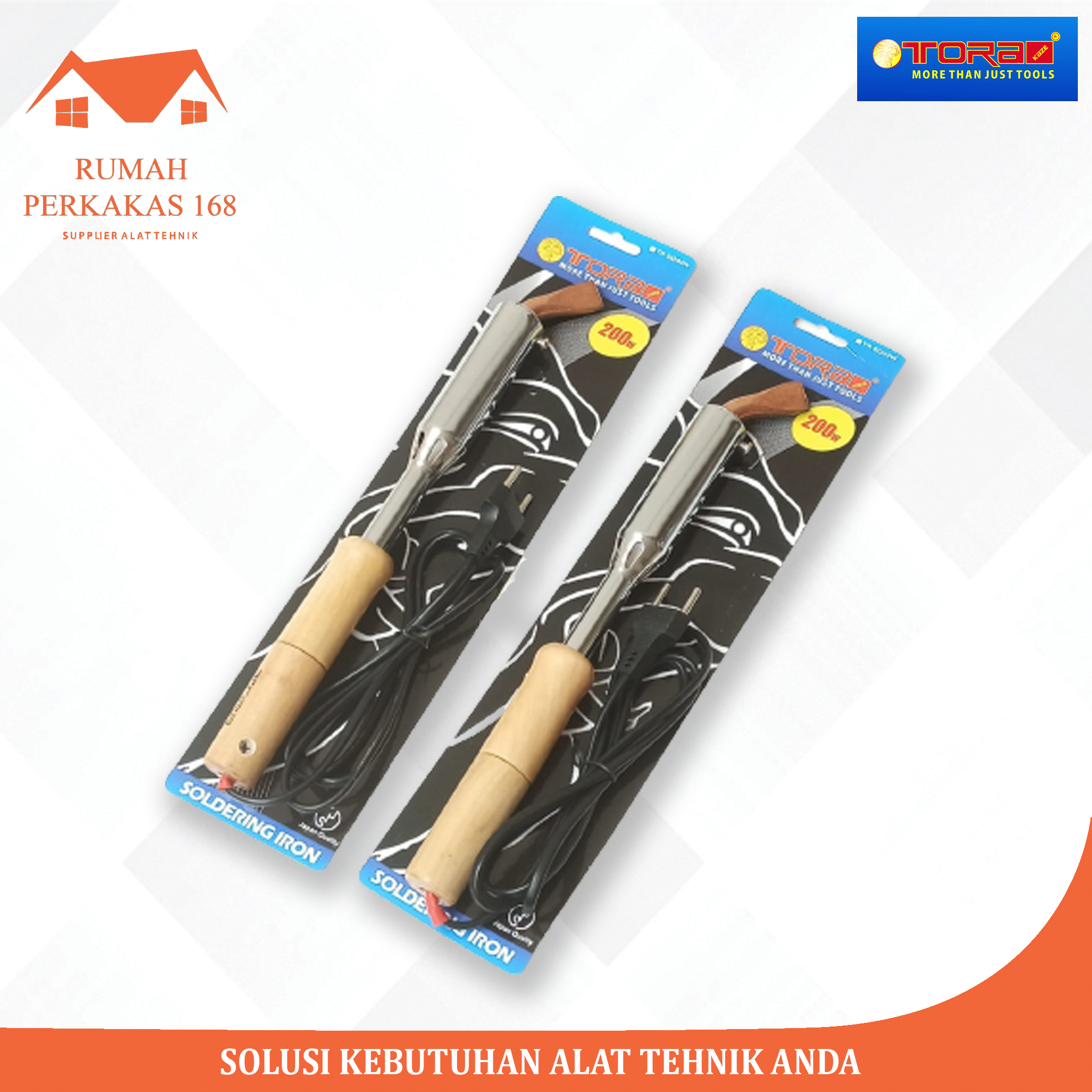Tora Electric Iron Solder Listrik Besar 200 Watt Model Lurus Gg. Kayu ...