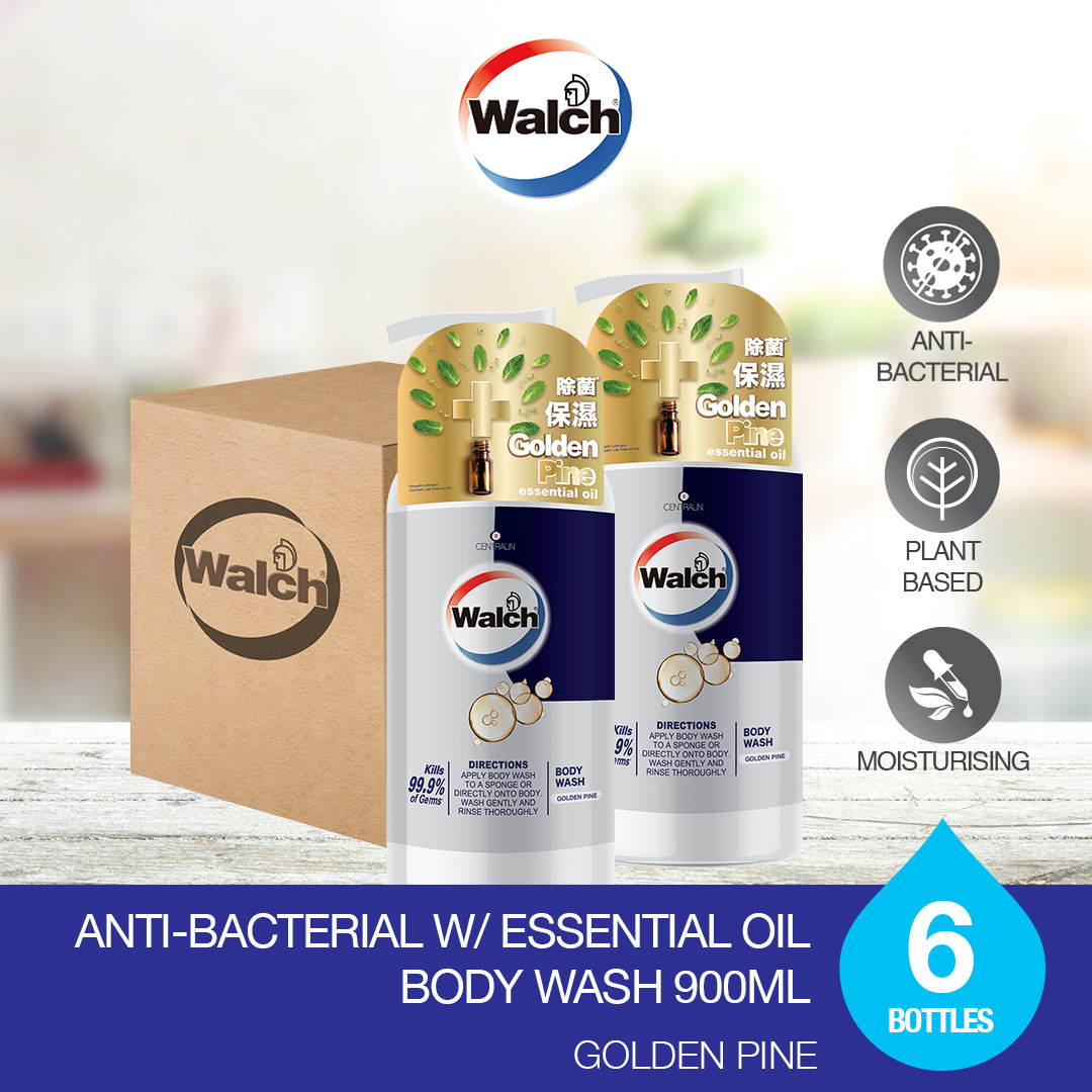 Walch® Anti-bacterial w/ Essential Oil Body Wash 900ml x 6 Bottles ...