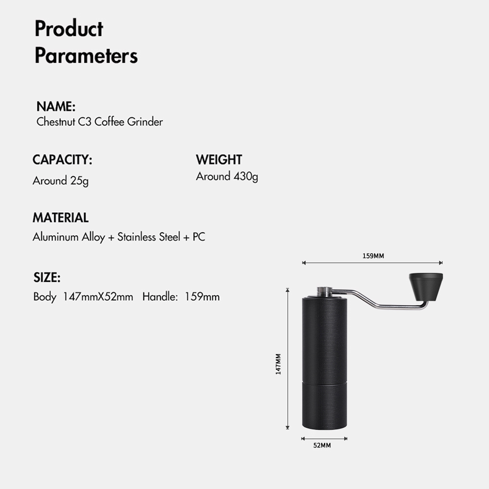 TIMEMORE OFFICIAL Chestnut C3 Coffee Grinder เครื่องบดกาแฟมือหมุน C3 ...