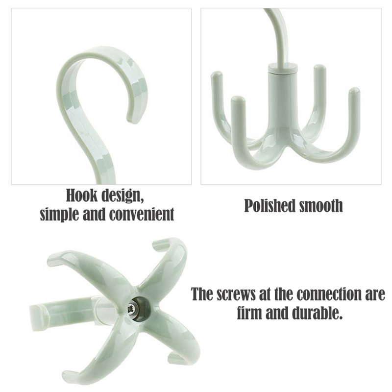 Creative Storage Rack Rotating Hook Four-Claw Multifunctional Wardrobe ...