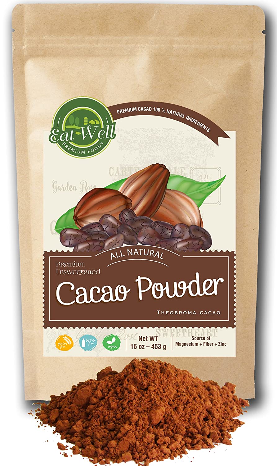 Cacao Dark Cacao Powder, 400g Dutch-Process Cocoa Powder, Unsweetened ...