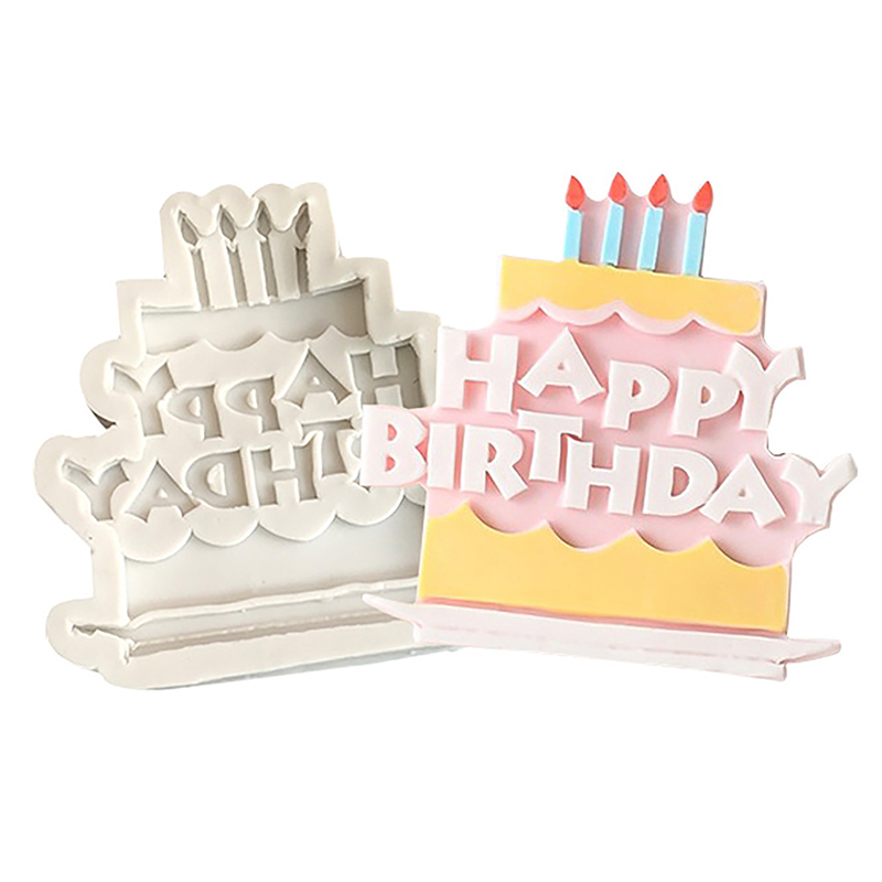 Happy Birthday English Letters Cake Silicone Mold Candy Ice Cream Mold ...