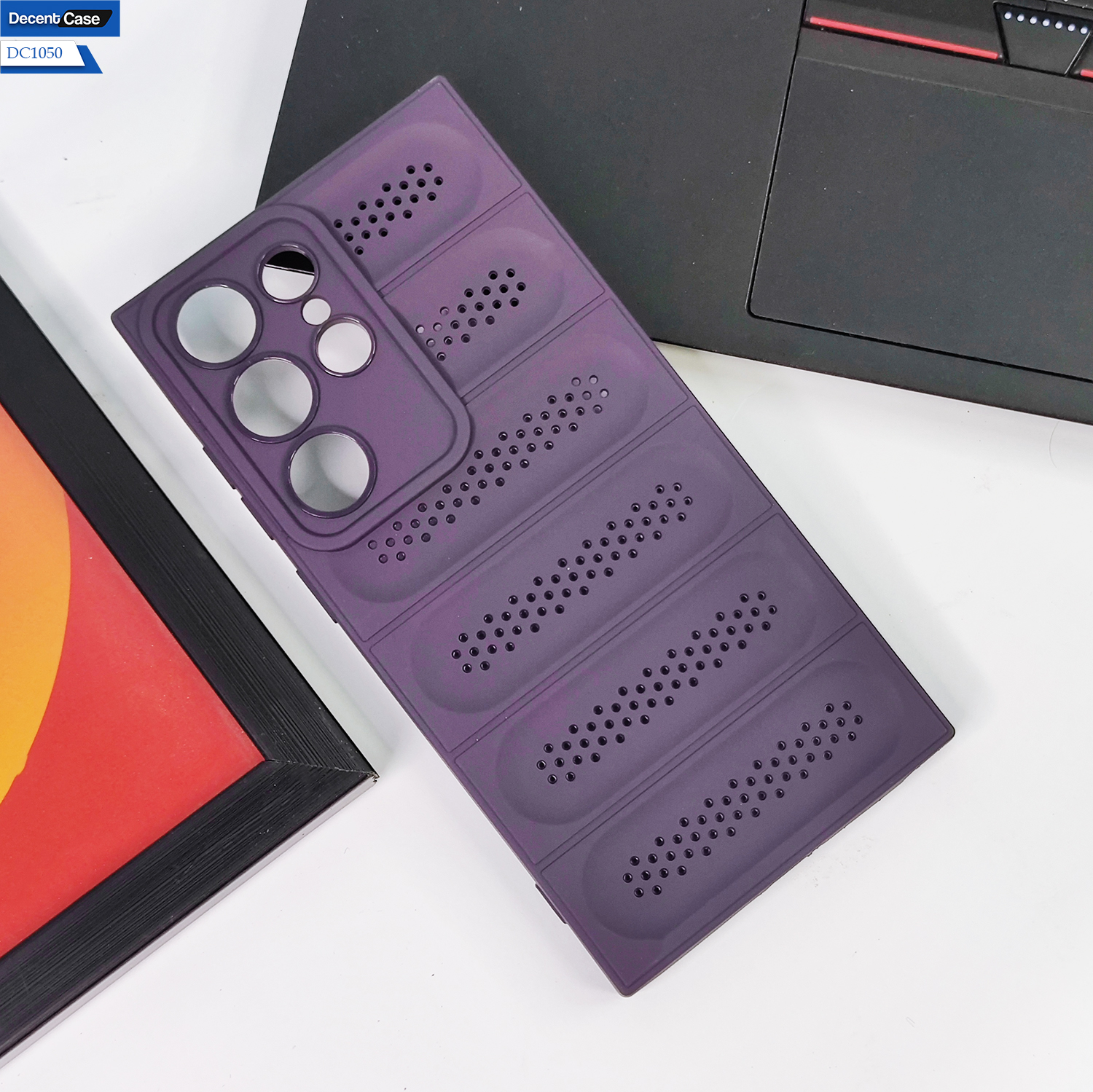 Samsung Galaxy S24 Ultra Cover - Blue - Trendy Breathable Mesh Grid Net ...