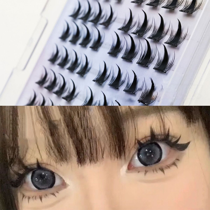 Simulation False Eyelashes Comic Elf Self Adhesive Individual Cluster ...