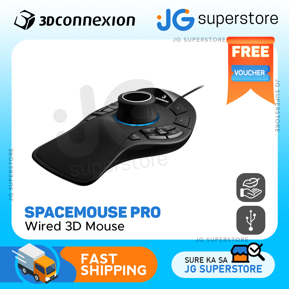 3DConnexion 3DX-700040 SpaceMouse Pro Professional 3D Wired Mouse with 15 Functional Keys, 4 ...