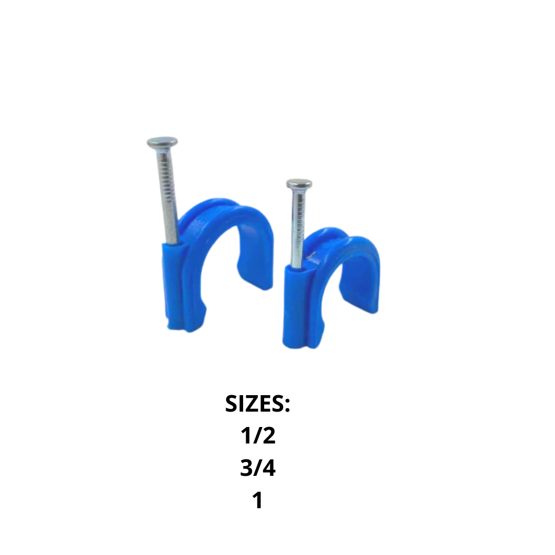 PVC Cable Hose Clamp Nail Cable Wire Clip Wall Hanging Clamp C Heavy Duty Blue/Orange 1/2" 3/4 ...