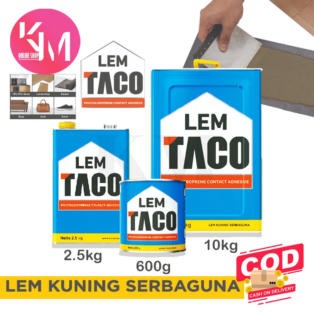 Lem TACO 600 Gram / Edging / Lem Kuning Serbaguna / Lem Daya Rekat Kuat ...