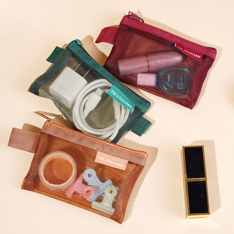 BeliefMelief Hot SaleNew style New Retro Transparent Mesh Zipper Coin Bag ID Bank Card Organizer ...