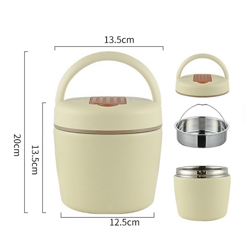 Lunch Box Set Bulat Tahan Panas 6 Jam Vacuum Insulated Round Kotak ...