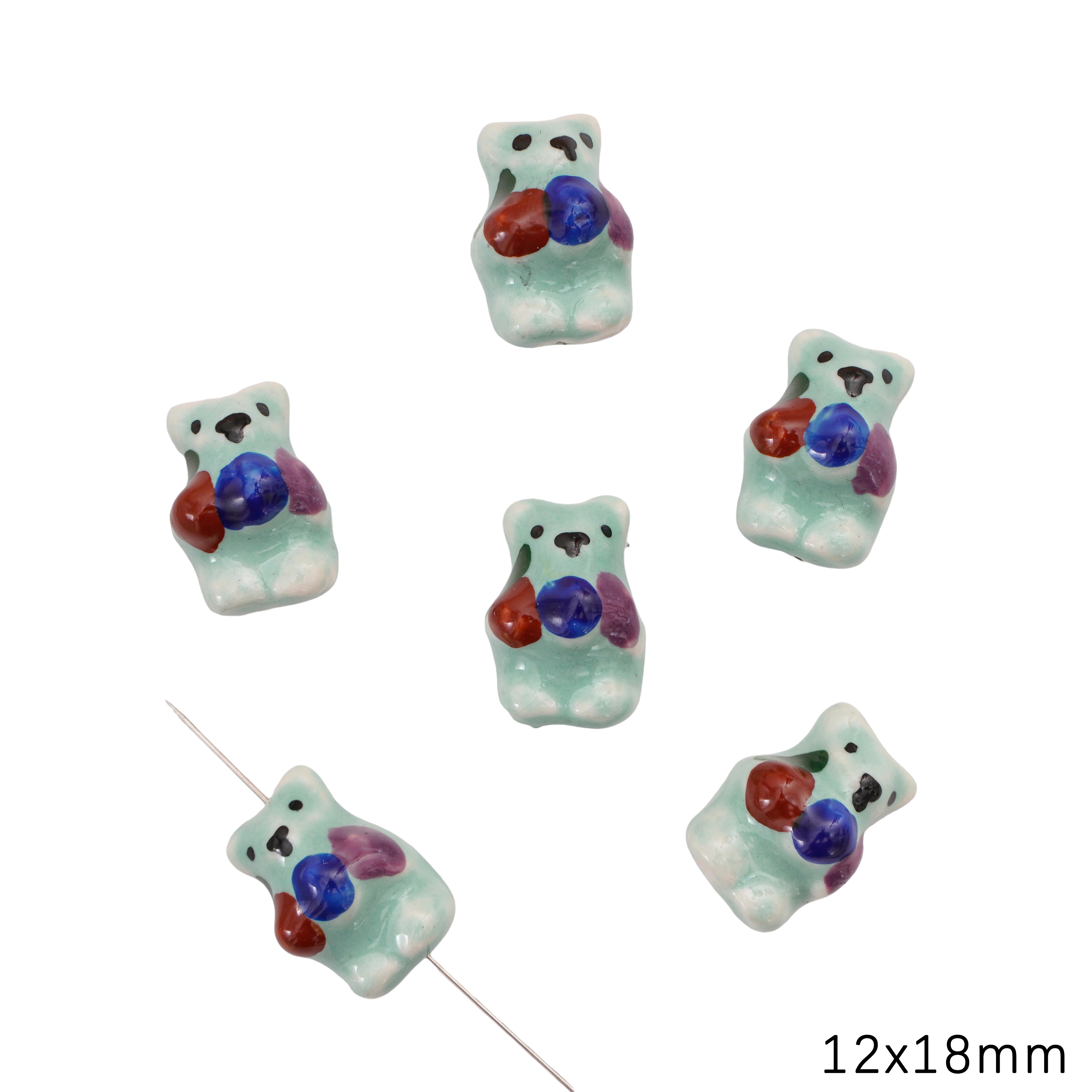 Ceramic Hand Painted Beads/Little Fish Cat/Lion/Bear For DIY Bracelets ...