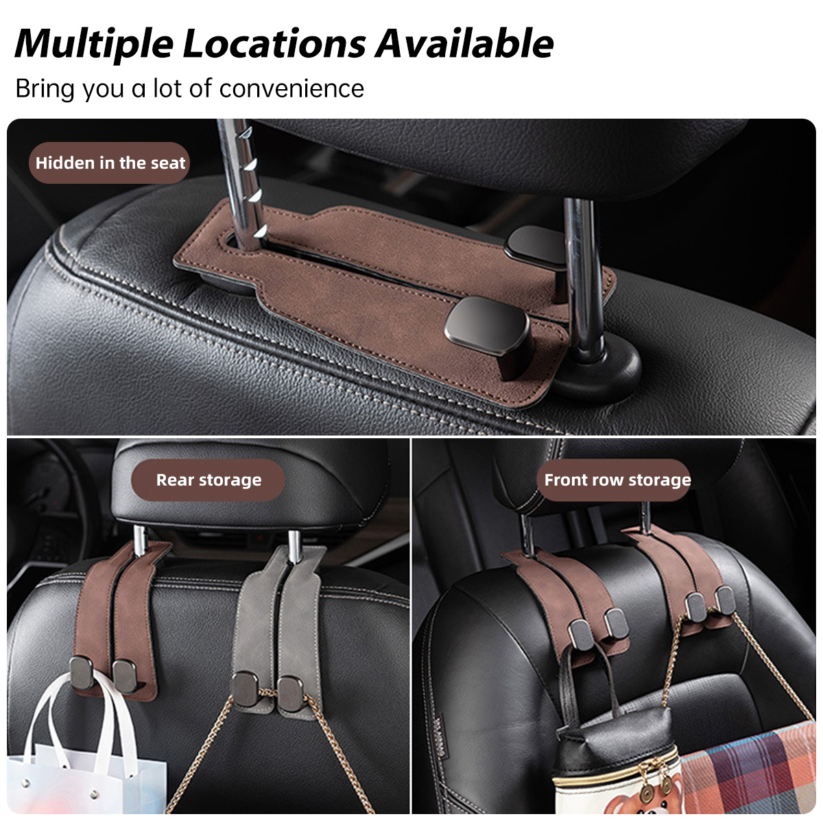 FONKEN Car Seat Back Hook Car Rear Front Seat Hanger Interior Car Metal ...