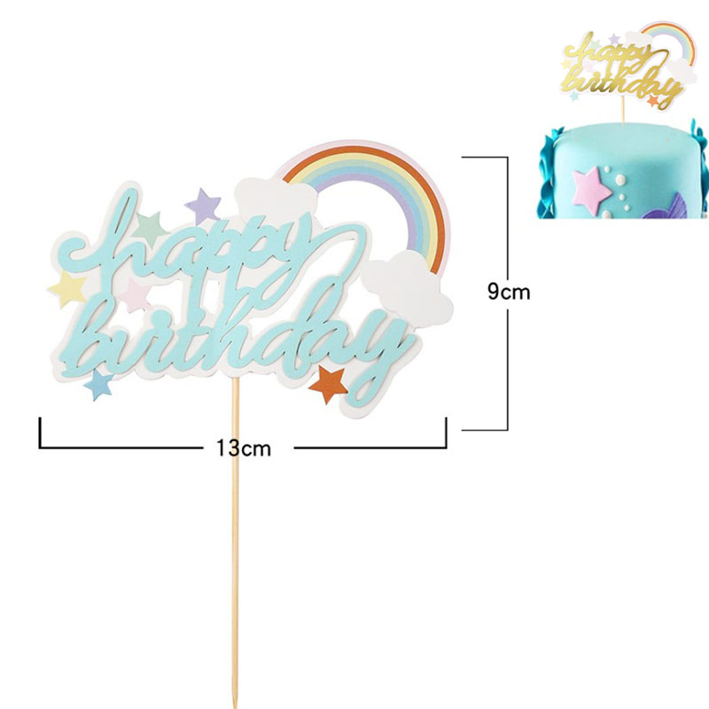 Zozo MMU Birthday Cake Rainbow Color Card Dessert Decoration Plug-in ...