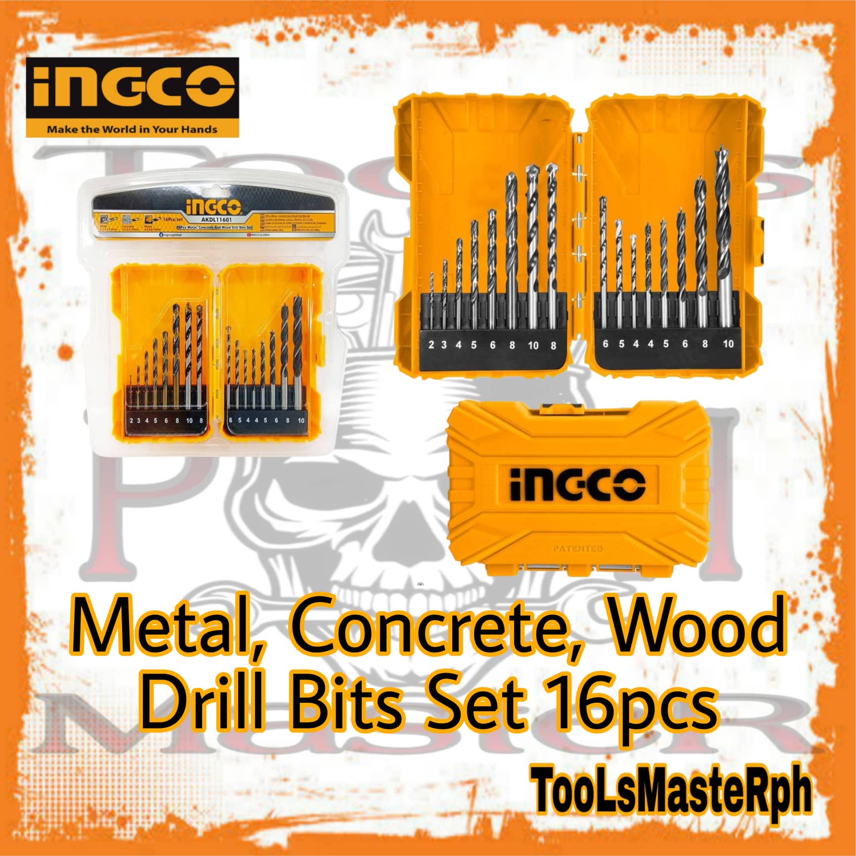 INGCO 16PCS Metal Concrete And Wood Drill Bit Set AKDL11601 Lazada PH